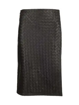 Bottega Veneta Leather Pencil Skirt - Brown