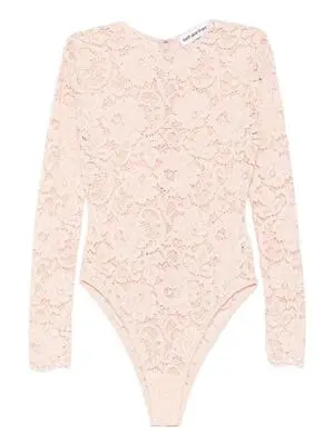 SELF-PORTRAIT Floral Lace Long Sleeve Top - Cream
