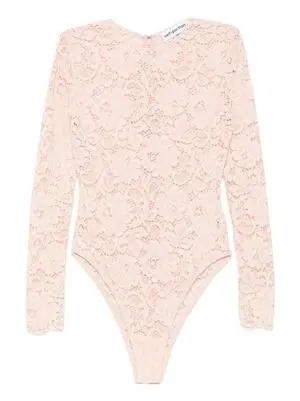 SELF-PORTRAIT Floral Lace Long Sleeve Top - Cream