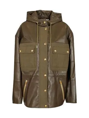 Celine Lambskin Parka - Green