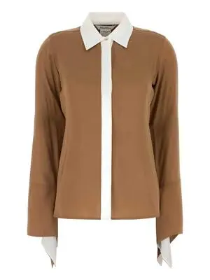 Max Mara Caramel Crepe Pio Shirt - Brown