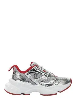 CHRISTIAN LOUBOUTIN So Flo Mesh And Laminated Leather Sneakers - Silver
