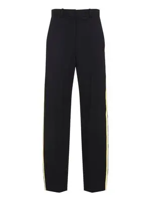 Loewe Graphic Paneled Wool Trousers - Black