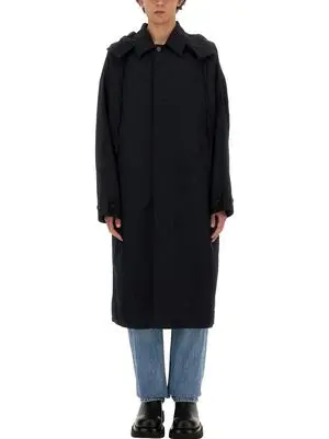 Bottega Veneta Hooded Trench Coat - Blue