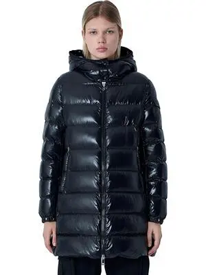 Moncler Courcelles Long Down Coat - Black
