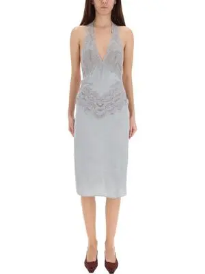 Gucci Silk Satin Dress - Gray