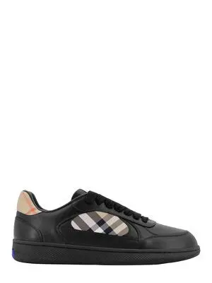 Burberry BURBERRY Leather Sneakers With Traditional Check Inserts Multicolor