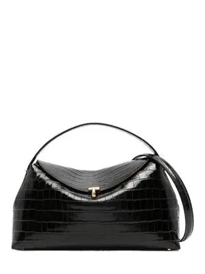 TOTEME Crocodile Embossed Leather Shoulder Bag - Brown