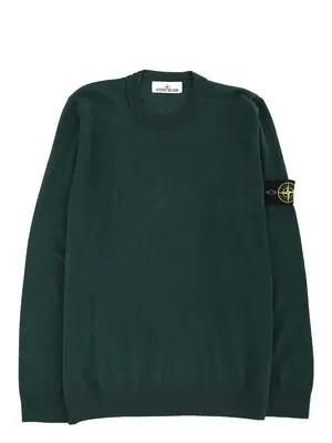 Stone Island Jersey With Logo Patch - Green