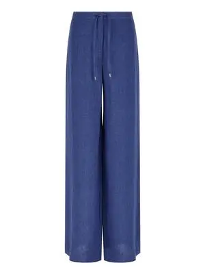 Max Mara Mstpelota Linen Trousers - Blue