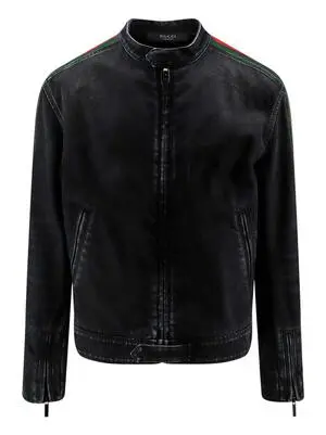Gucci Certified Cotton Denim Jacket With Faded Effect - Black