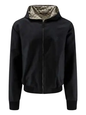 Gucci Reversible Cotton And Gg Nylon Jacket - Black