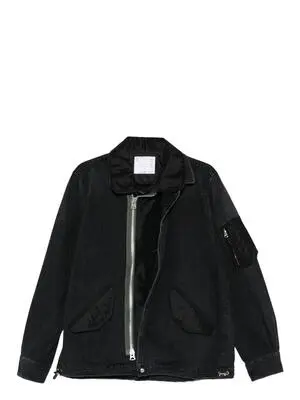 Sacai Denim And Nylon Jacket - Multicolor
