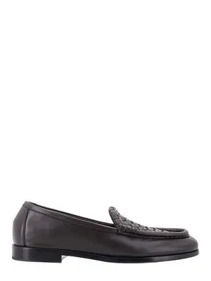 Bottega Veneta BOTTEGA VENETA Silenzio Leather Loafers With Intrecciato Motif Multicolor