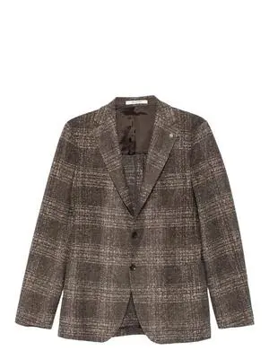 Tagliatore Check Pattern Blazer - Brown