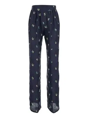 FORTE_FORTE Silk Embroidered Pants - Multicolor