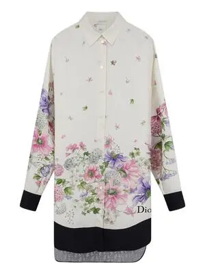 Dior Silk Shirt With Hortensia Garden Print - Multicolor