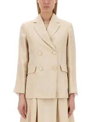 Max Mara S MAX MARA Laura Linen Jacket Cream