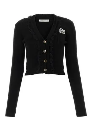 Alessandra Rich Wool Blend Cardigan - Black