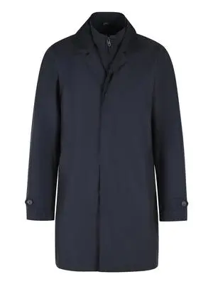 FAY Technical Poplin Coat - Blue