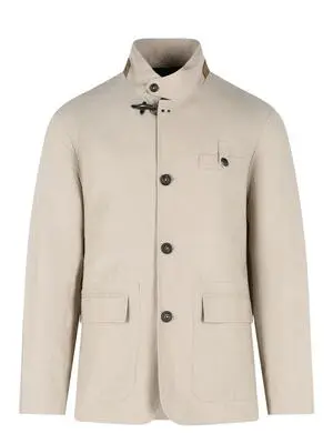 FAY Racing Cotton And Nylon Faille Jacket - Cream