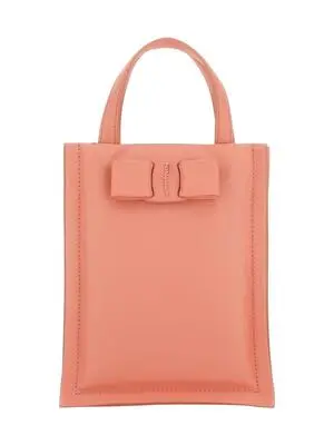 FERRAGAMO Nappa Leather Mini Viva Bow Handbag - Pink