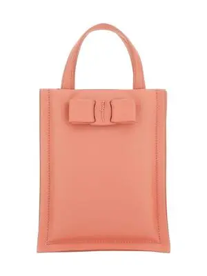FERRAGAMO Nappa Leather Mini Viva Bow Handbag - Pink