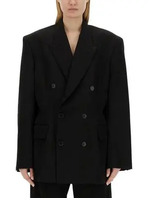 Balenciaga Cinched Wool Jacket - Black