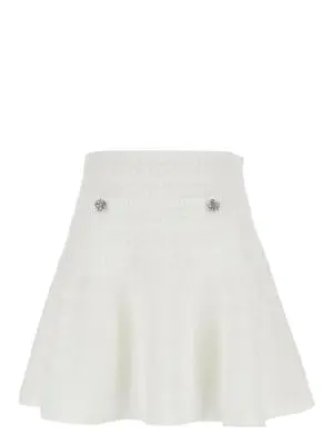 SELF-PORTRAIT Pointelle Knit Mini Skirt - Multicolor