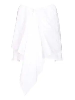 Max Mara Cotton Poplin Asymmetrical Blouse - White