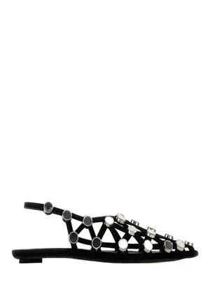Attico THE ATTICO Suede Grid Ballerinas Black