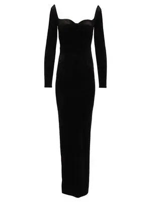 Balenciaga Off-the-shoulder Maxi Dress - Black