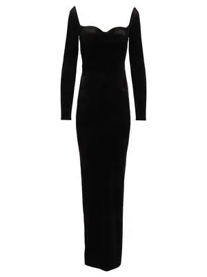 Balenciaga Off-the-shoulder Maxi Dress - Black