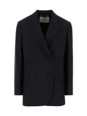 Fendi Embroidered Wool Blend Blazer - Multicolor