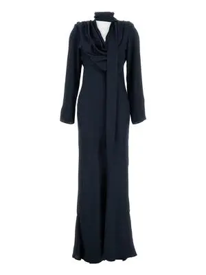 ROTATE BY BIRGER CHRISTENSEN Long Draped Satin Dress - Multicolor