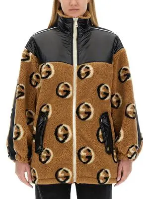 Gucci GUCCI Jacquard Zipper Jacket Cream