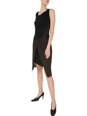 Bottega Veneta BOTTEGA VENETA Sleeveless Round Neck Midi Dress Brown