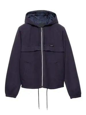 Prada Prada Men Fleece Hooded Blouson Jacket Multicolor