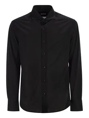 Brunello Cucinelli Silk And Cotton T-shirt Shirt - Black