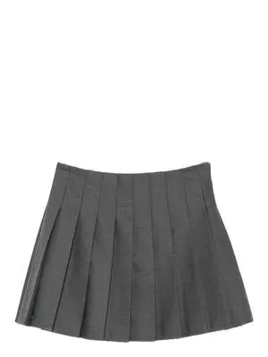 SELF-PORTRAIT Pleated Mini Skirt - Gray