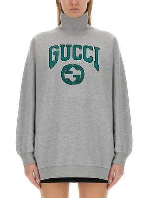 Gucci GUCCI Embroidered Sweatshirt Gray