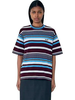 Prada PRADA Striped Crewneck T-Shirt Red