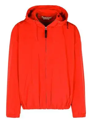 Marni Cotton Blend Hooded Jacket - Red
