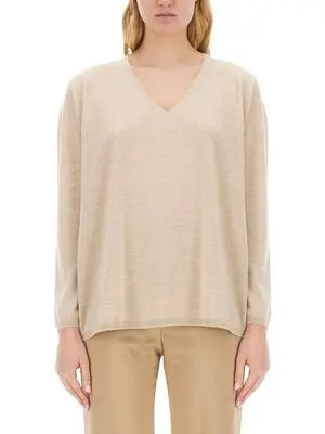 Max Mara Cashmere V-neck Knit - Cream