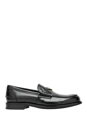 Prada Brushed Leather Moccasins - Black