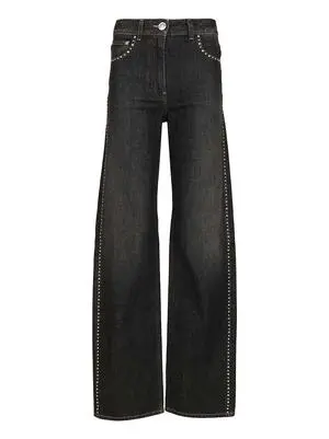 Versace Regular High-waisted Decorated Jeans - Black