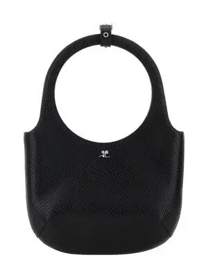 COURREGES Leather Holy Handbag - Black