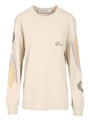 GOLDEN GOOSE Sweatshirt With Print - Cream