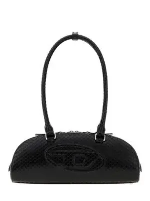 DIESEL® Leather 1dr Dome Shoulder Bag - Black
