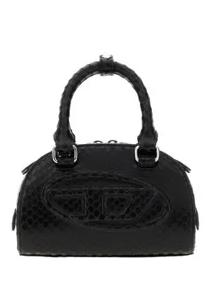 DIESEL® Leather 1dr Dome Handbag - Black